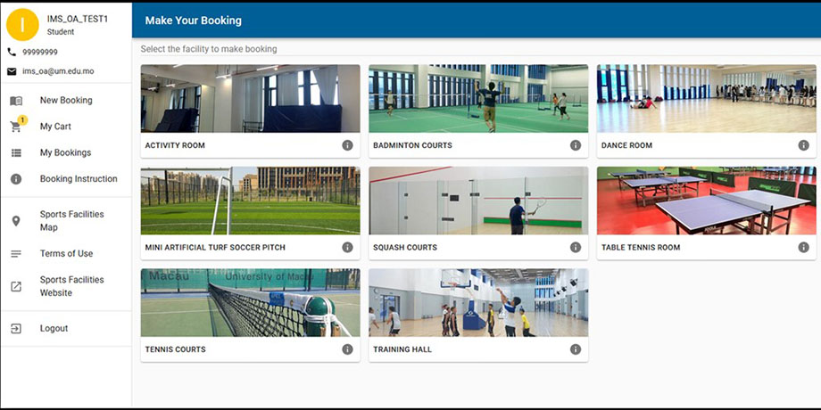 New UM Sports Facilities On-line Booking System | ICTO Newsletter